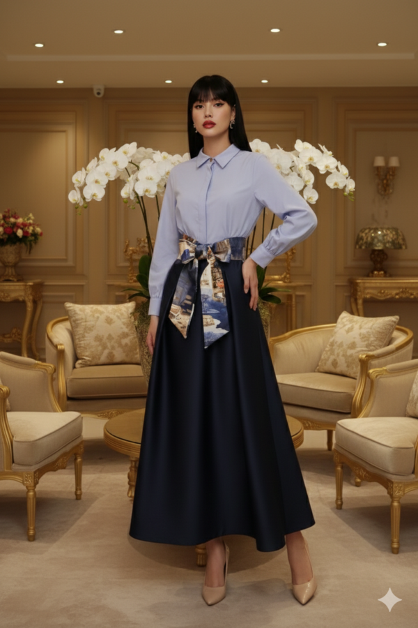 Mystic Day Patrícia babakék blúz - Coolfashion.hu