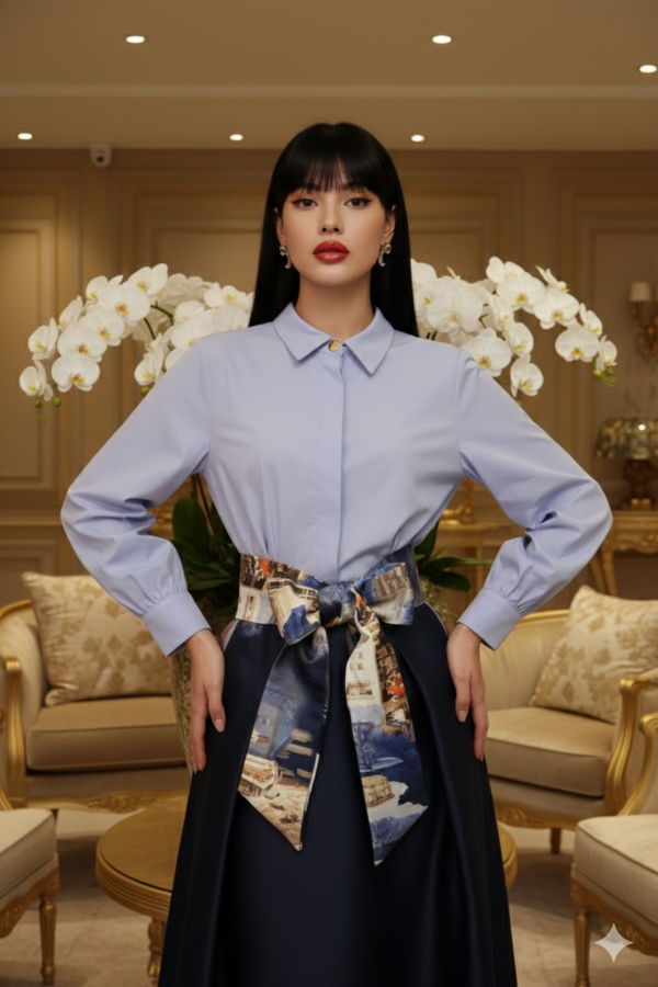 Mystic Day Patrícia babakék blúz - Coolfashion.hu